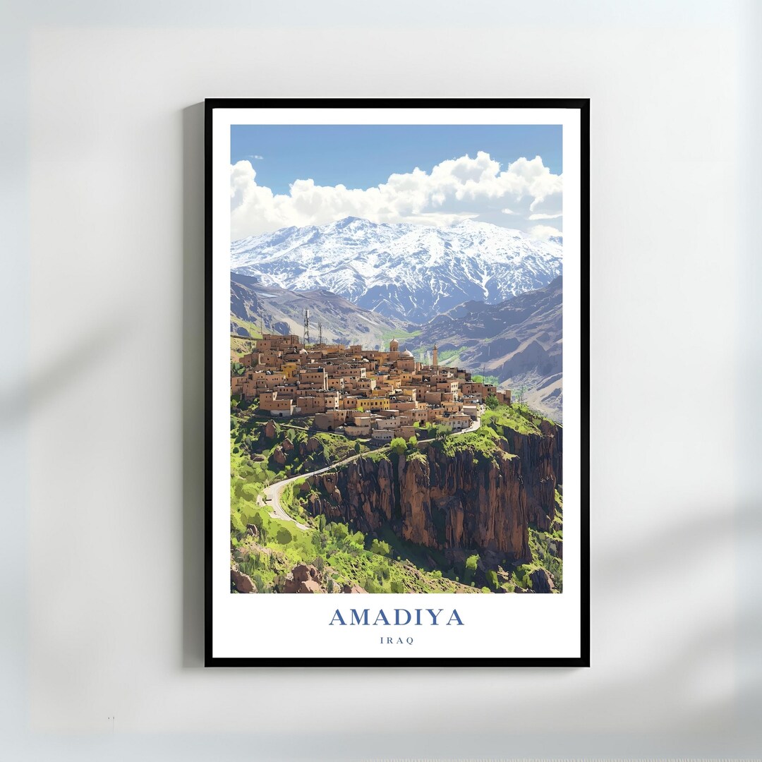 Amadiya Iraq Mountain Village Poster Scenic Iraqi Wall Art Perfect Gift ...