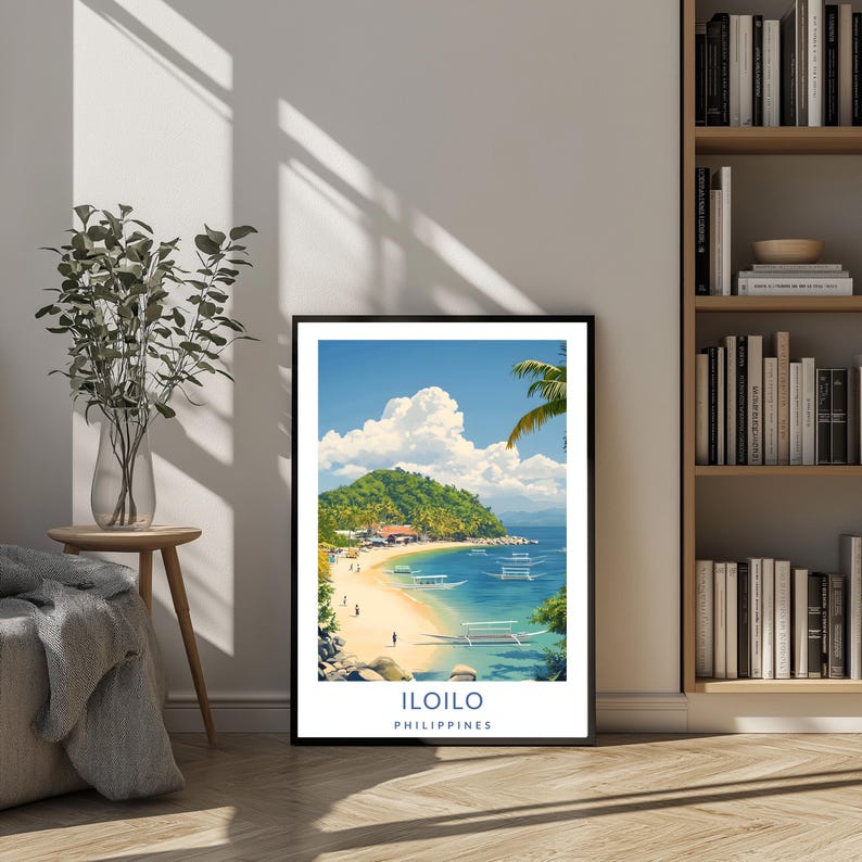 Iloilo Philippines Travel Poster Coastal Beach Art Print Tropical ...