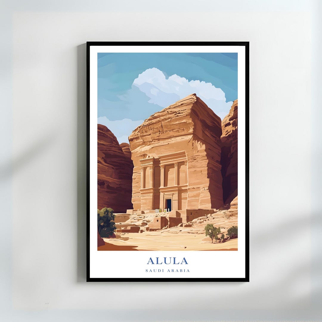 Alula Saudi Arabia Wall Art Hegra UNESCO Print Nabatean Tombs Travel ...