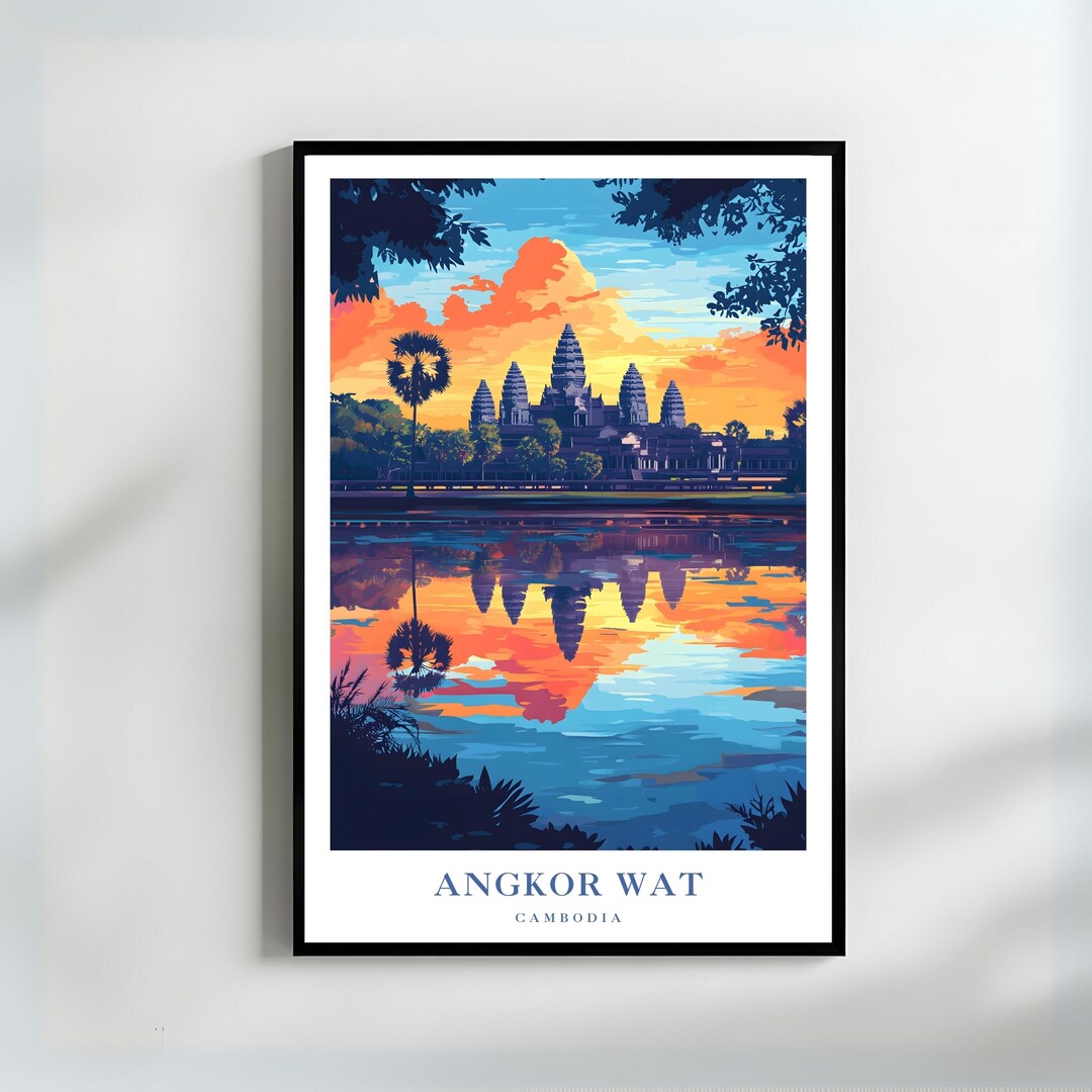 Angkor Wat Art Print Cambodia Temple Wall Decor Travel Gift Southeast ...