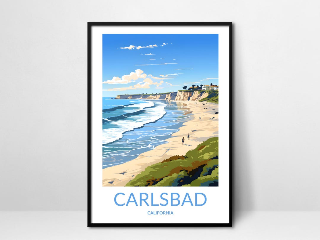 Carlsbad California Art Print Coastal Landscape Wall Art Carlsbad Beach ...
