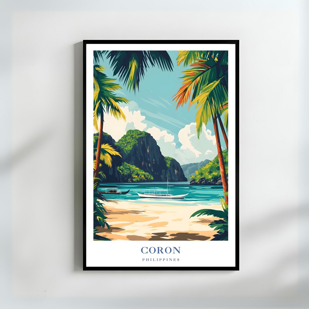 Coron Palawan Island | Philippines Travel Poster | Tropical Beach and ...