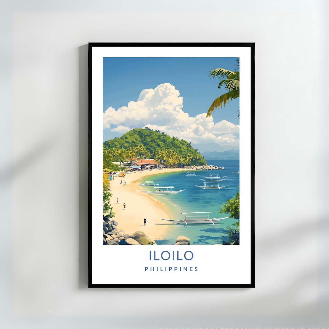Iloilo Philippines Travel Poster Coastal Beach Art Print Tropical ...