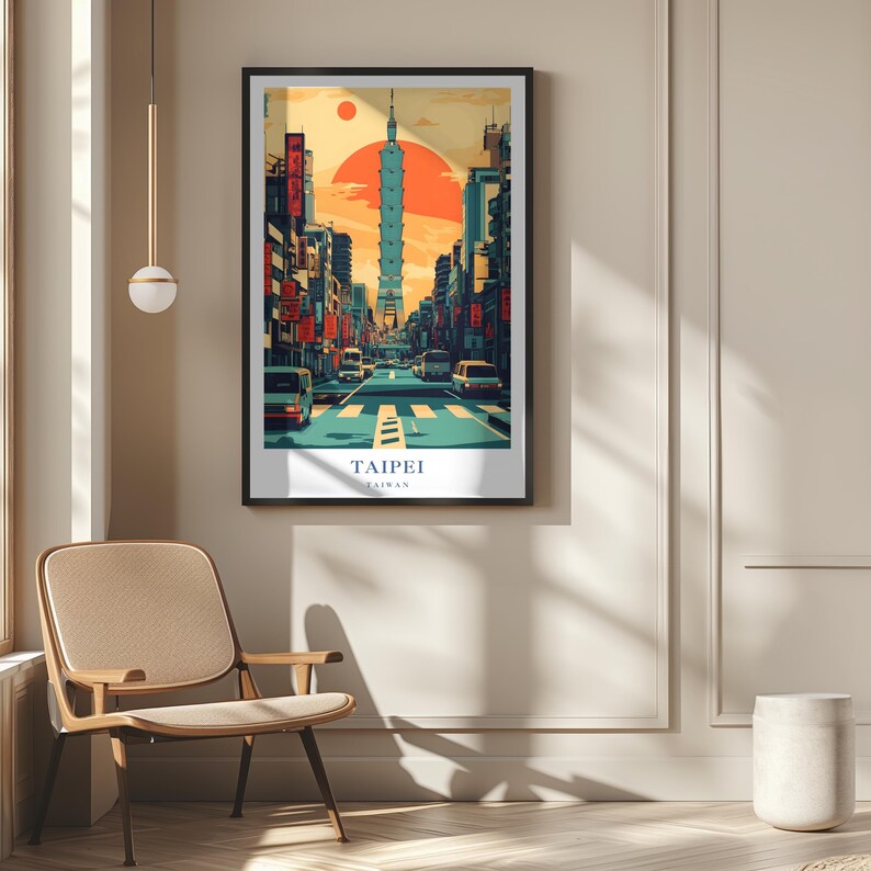 Taipei 101 Art Print Taiwan Travel Wall Art Modern Cityscape Decor ...