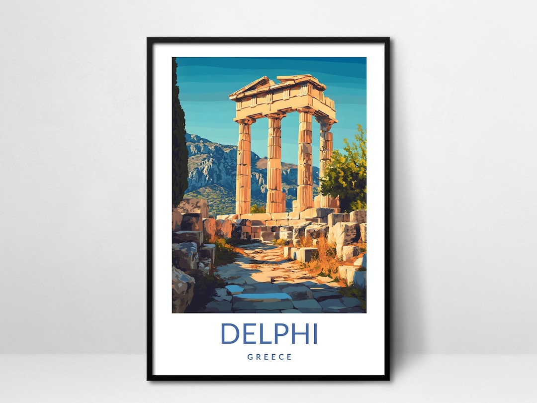 Delphi Greece Poster Delphi Gift Ancient Ruins Wall Art Greek ...