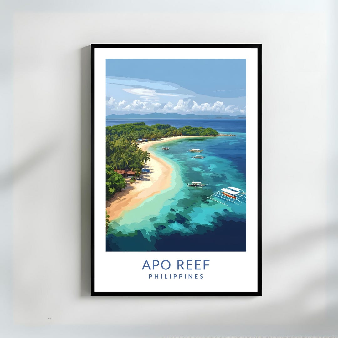 Apo Reef Wall Art Print Mindoro Island Philippines Tropical Beach and ...
