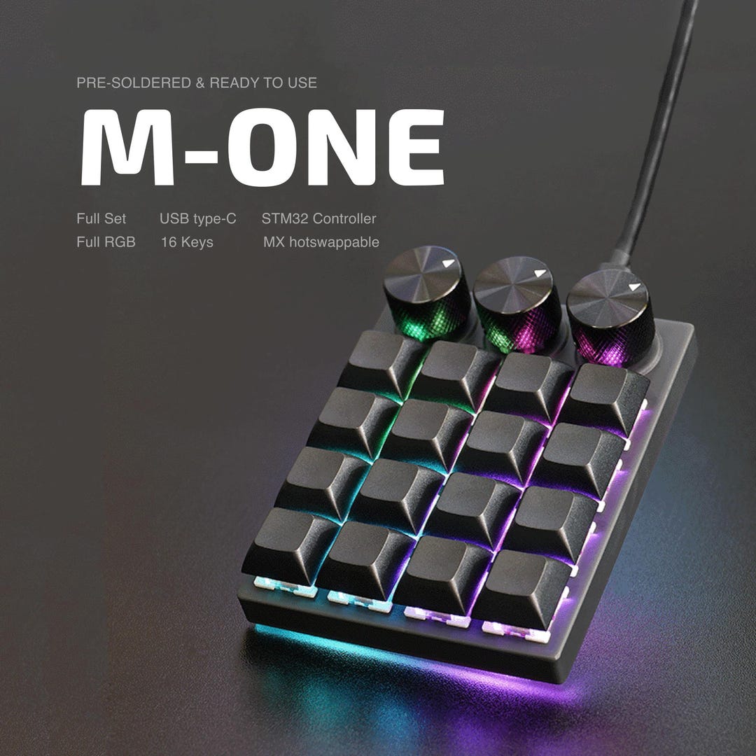 Macropad M-one—external Numpad With Rgbw Underglow, Mechanical Mx ...