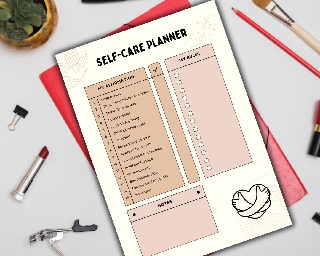 Self Care Planner, Selfcare Planner, Self Care Workbook, Wellness ...