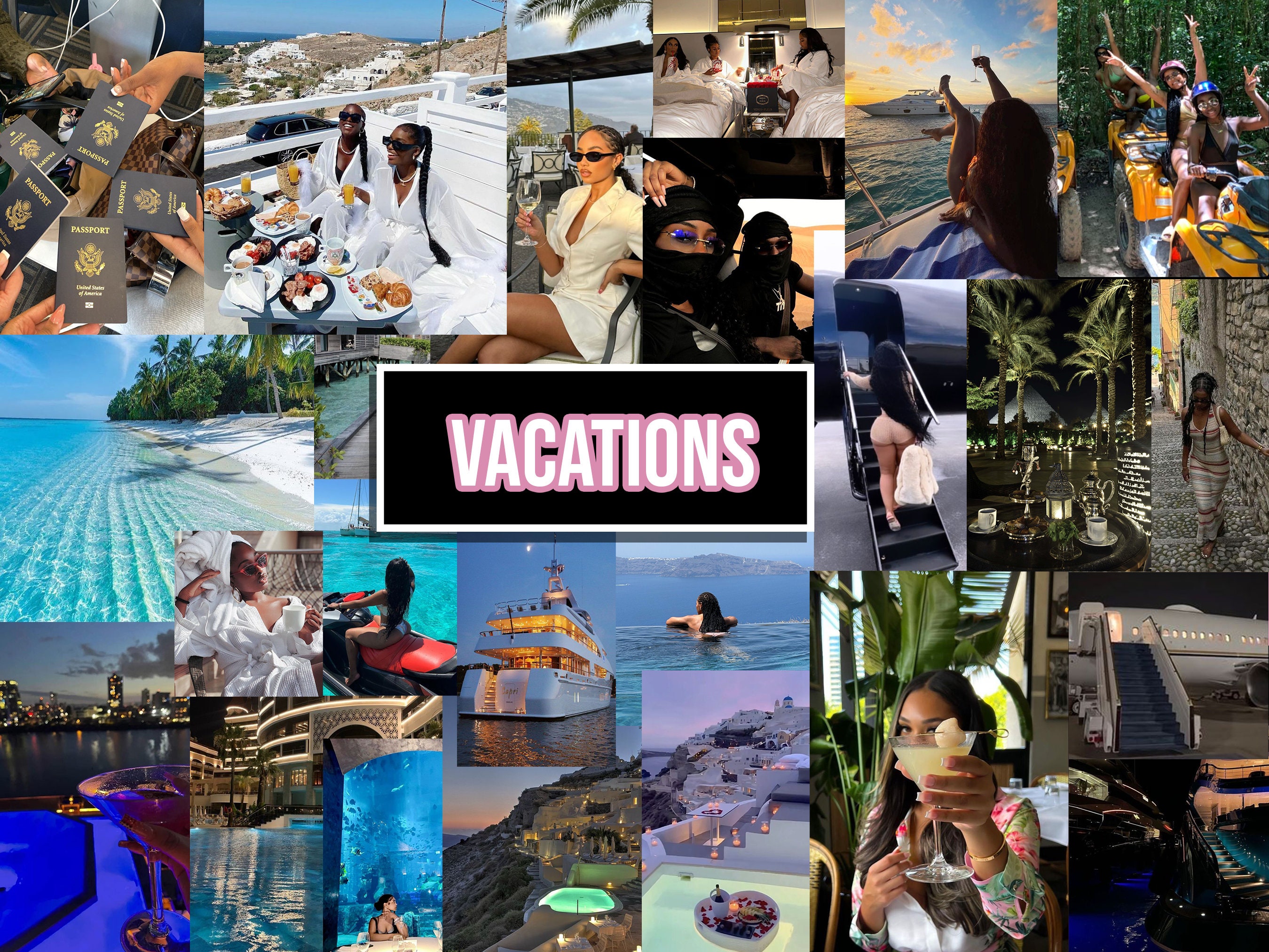 Printable Rich Black Girl Vision Board, Black Woman Images, 2024 Brown ...