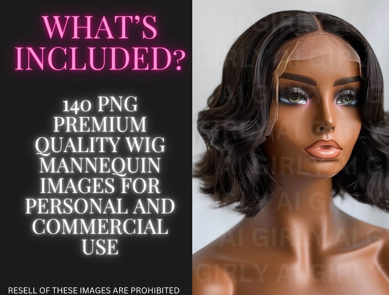 140 Natural Black Bob Wig Mannequin Head Images, Straight, Body Wave ...