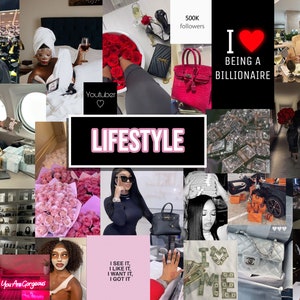 Printable Rich Black Girl Vision Board, Black Woman Images, 2024 Brown ...