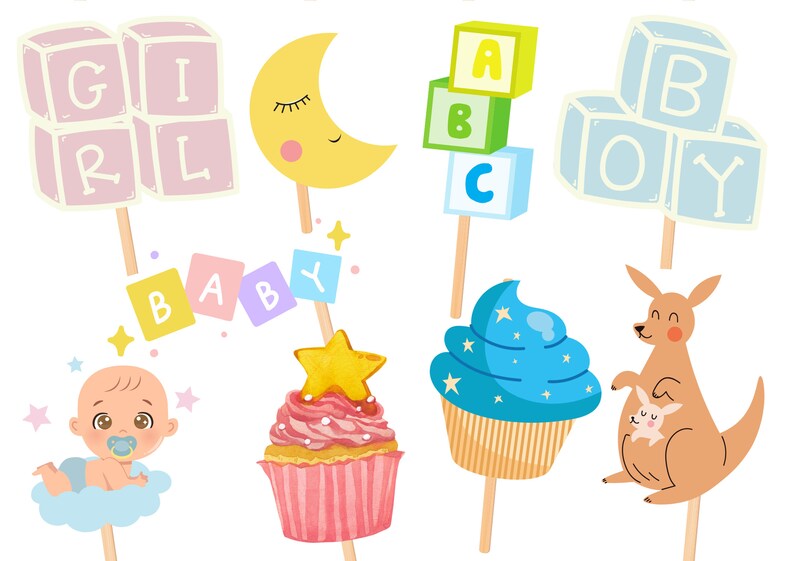 GENDER REVEAL Baby Shower Boy Girl Photo Booth Props / Instant Download ...