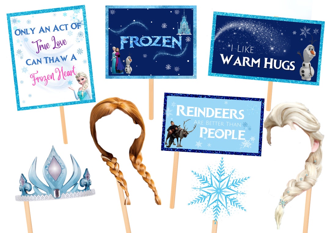 FROZEN Photo Booth Selfie Props / Instant Download DIY Printable ...