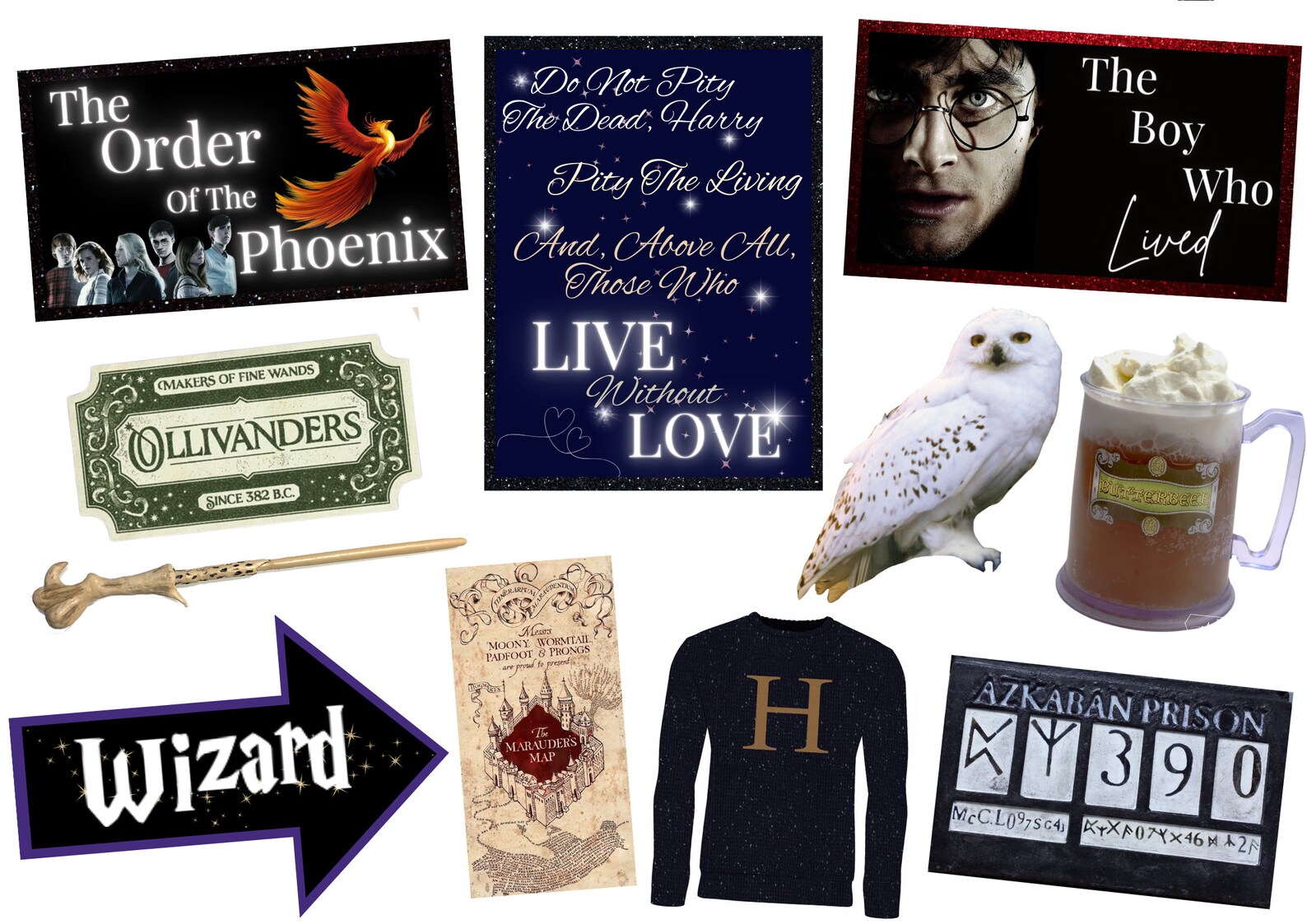 POTTER Photo Booth Props Stickers Poster Wall Art Instant Download ...