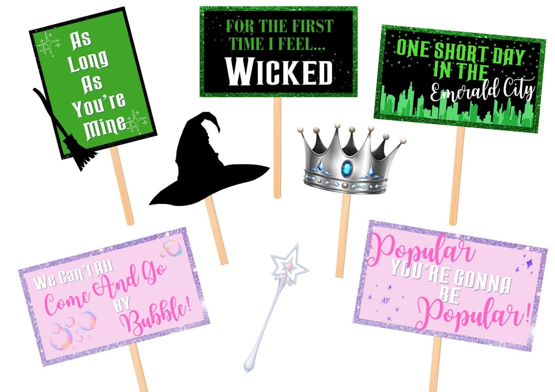 WICKED Photo Booth Props / Instant Download DIY Printable / - Etsy