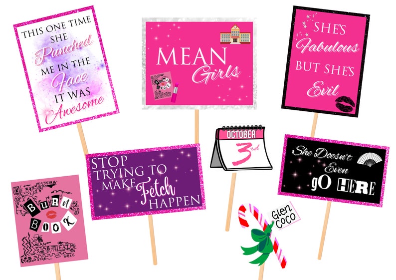 MEAN GIRLS Photo Booth Props / Instant Download DIY Printable / Musical ...