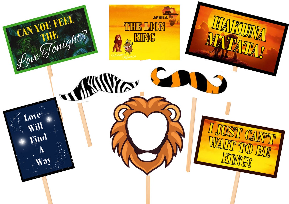 LION KING Photo Booth Props / Instant Download DIY Printable / Musical ...