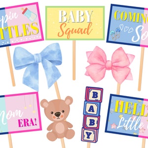 GENDER REVEAL Baby Shower Boy Girl Photo Booth Props / Instant Download ...
