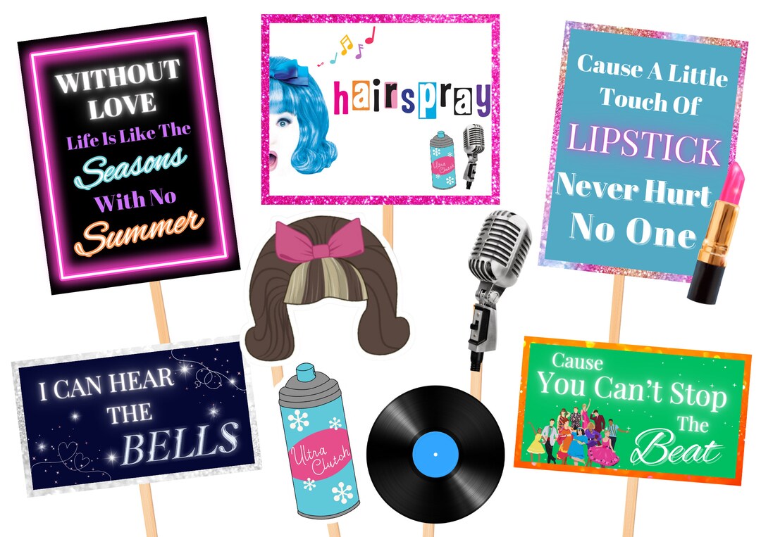 HAIRSPRAY Photo Booth Props / Instant Download DIY Printable / Movie ...