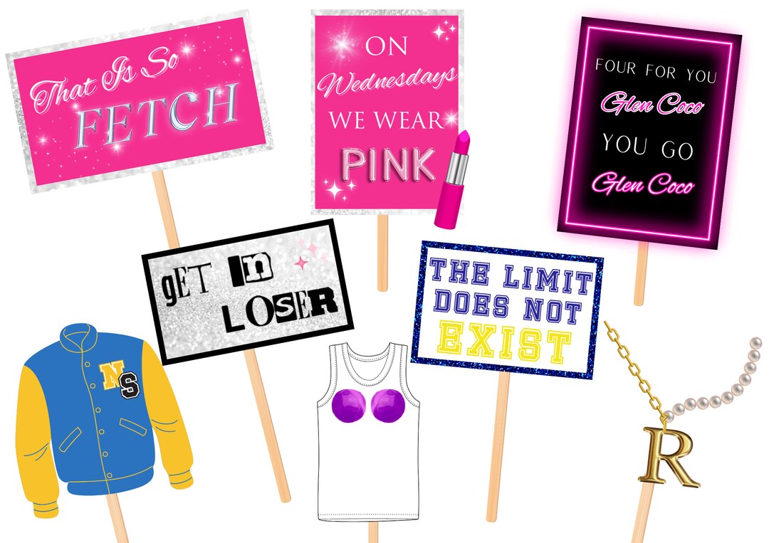 MEAN GIRLS Photo Booth Props / Instant Download DIY Printable / Musical ...