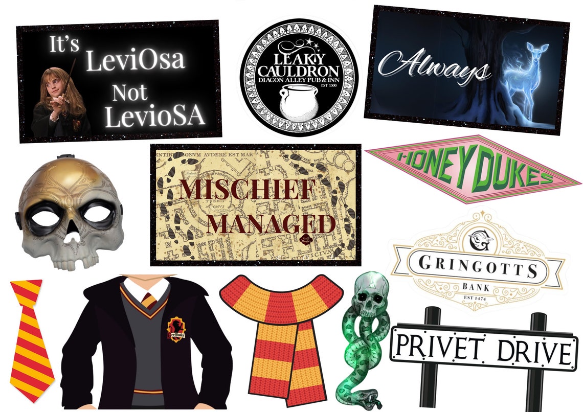 POTTER Photo Booth Props Stickers Poster Wall Art Instant Download ...