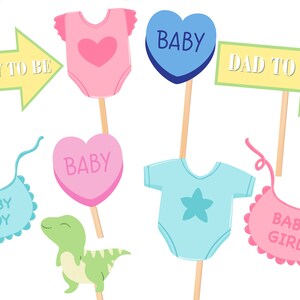 GENDER REVEAL Baby Shower Boy Girl Photo Booth Props / Instant Download ...