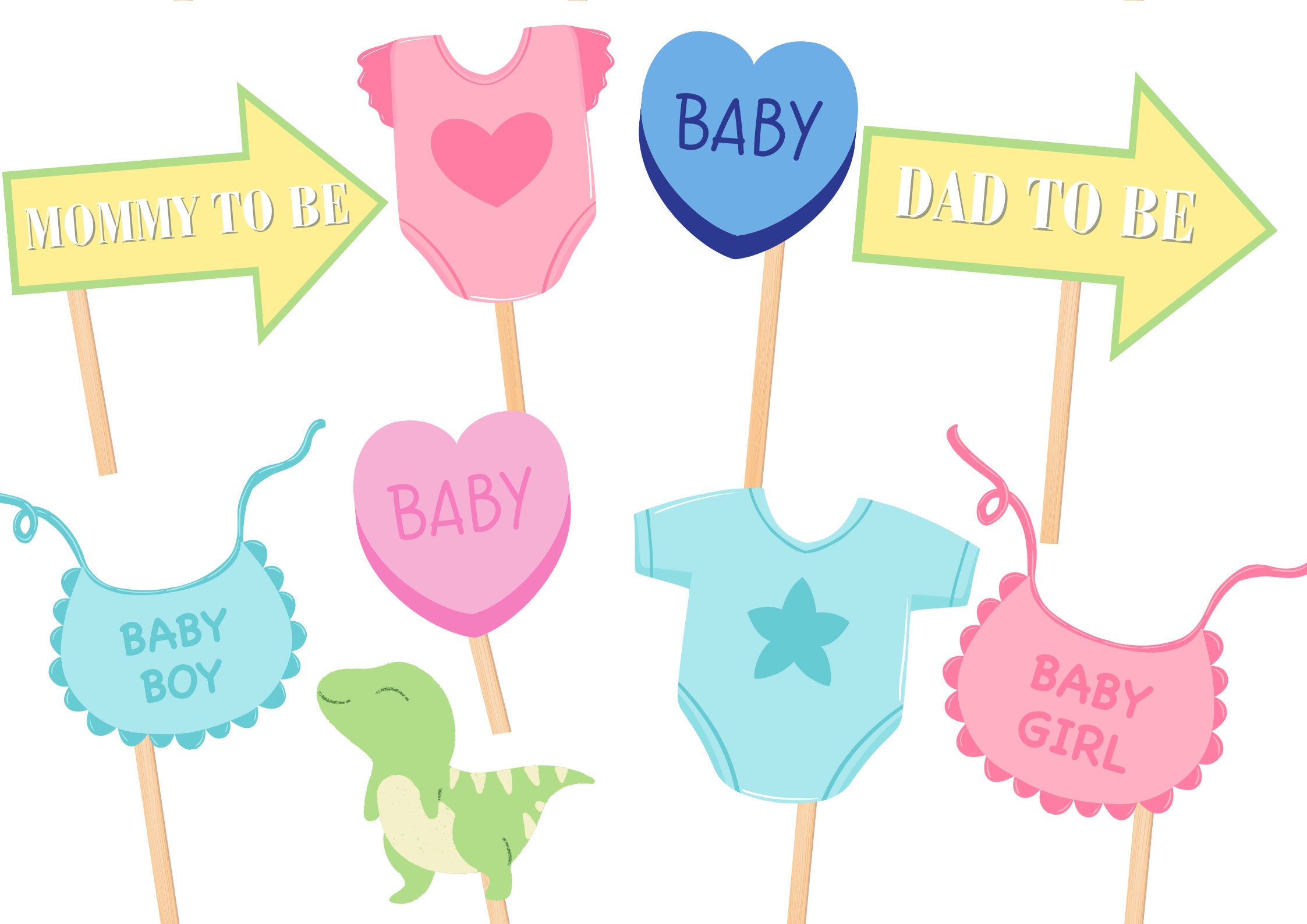 GENDER REVEAL Baby Shower Boy Girl Photo Booth Props / Instant Download ...