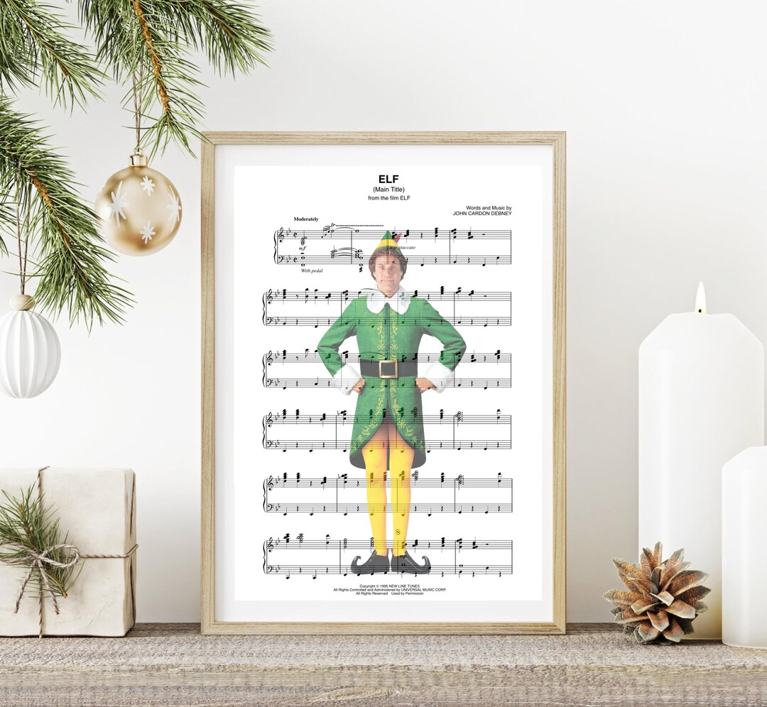 ELF Sheet Music Christmas Movie Musical Print, Digital Download, Decor ...