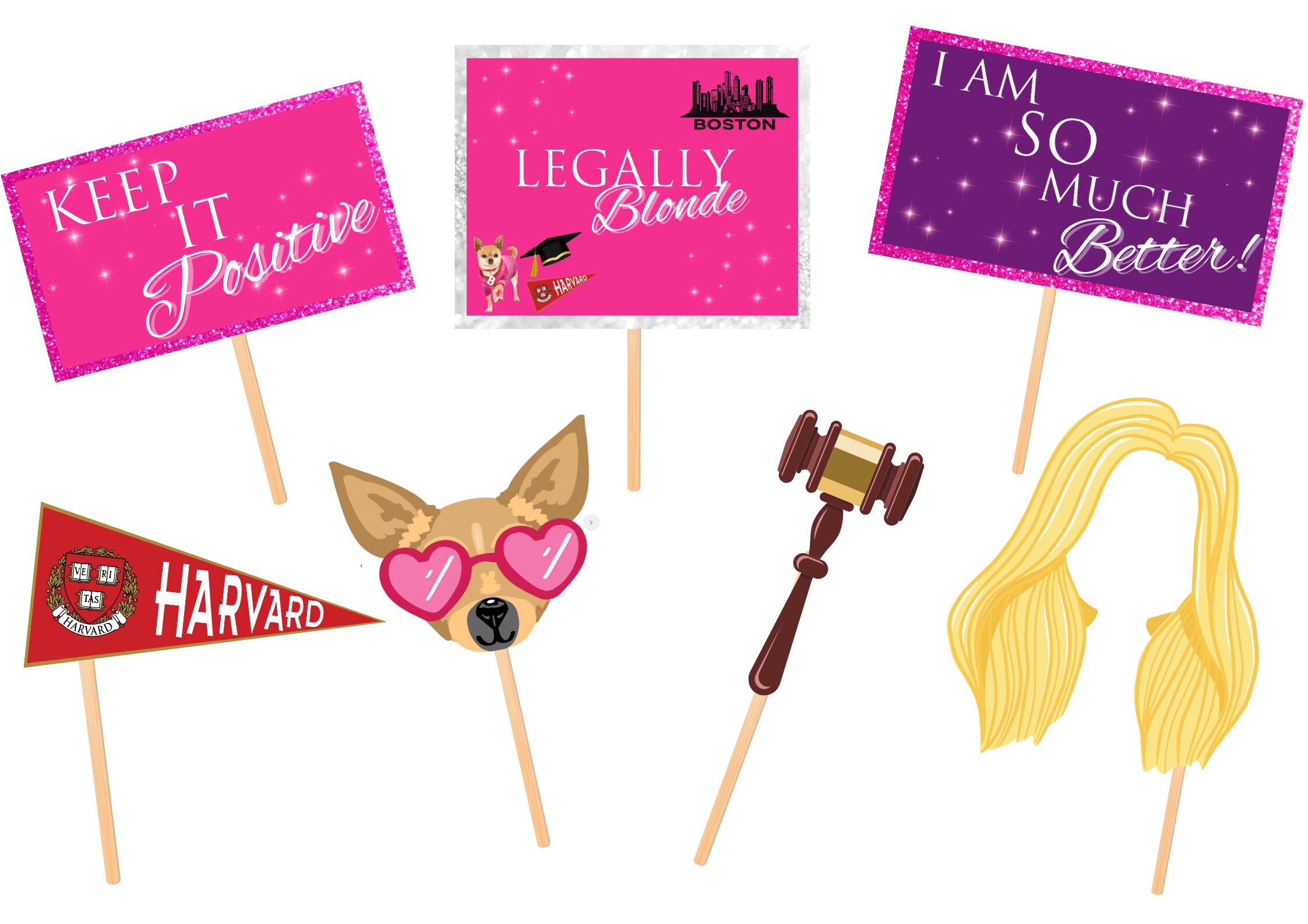 LEGALLY BLONDE Photo Booth Props / Instant Download DIY Printable ...