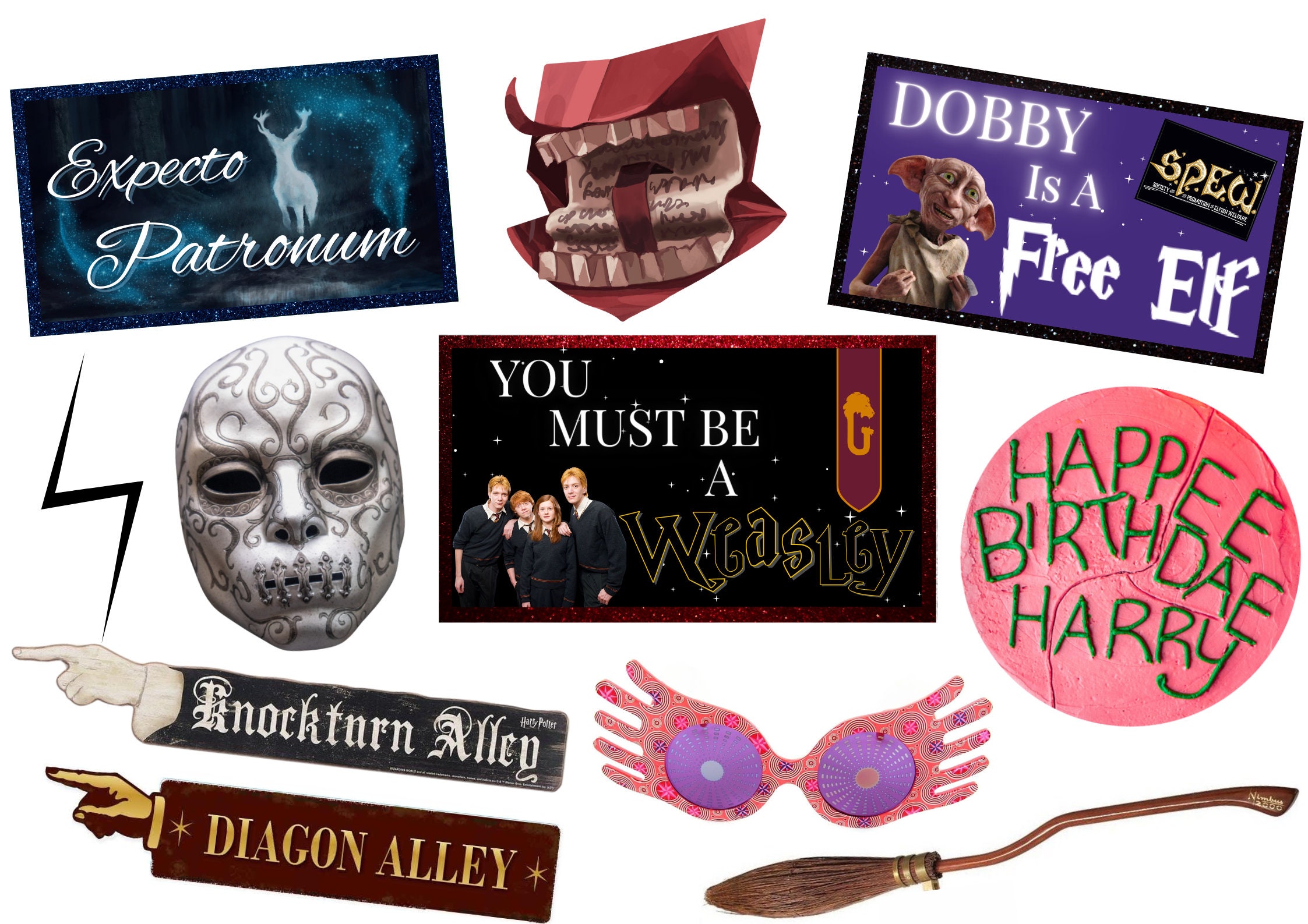 POTTER Photo Booth Props Stickers Poster Wall Art Instant Download ...