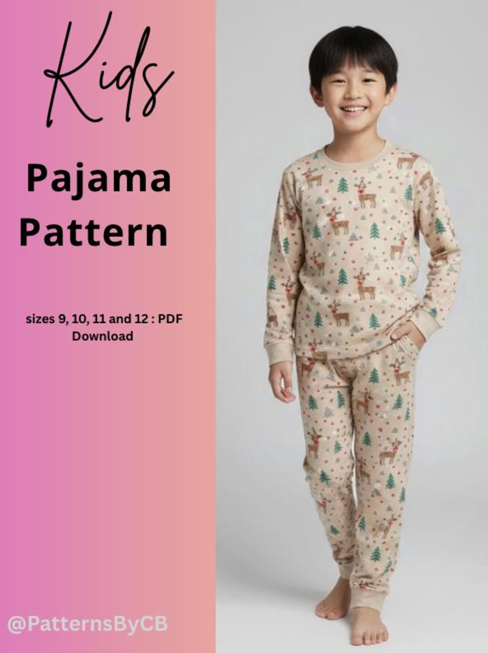 Kids Pajama Pattern in Sizes 9, 10, 11 and 12 : PDF Download *FREE ...