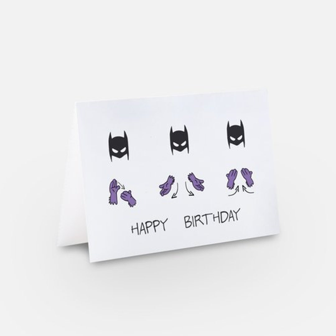 Batman British Sign Language BSL Happy Birthday - Etsy
