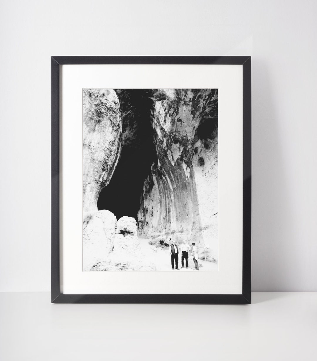Black and White Cave Photography, Grotto Printable Wall Art, Nature ...