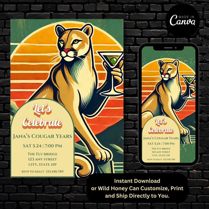 Cougar Theme Party - Etsy