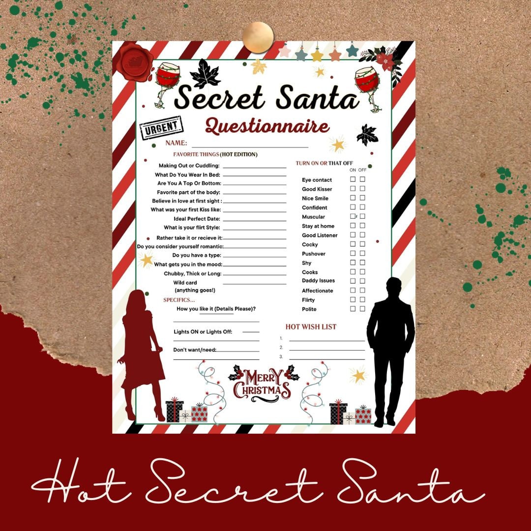 NEW! ADULT Secret Santa Questionnaire | FUNNY Joke Survey | Editable - Etsy