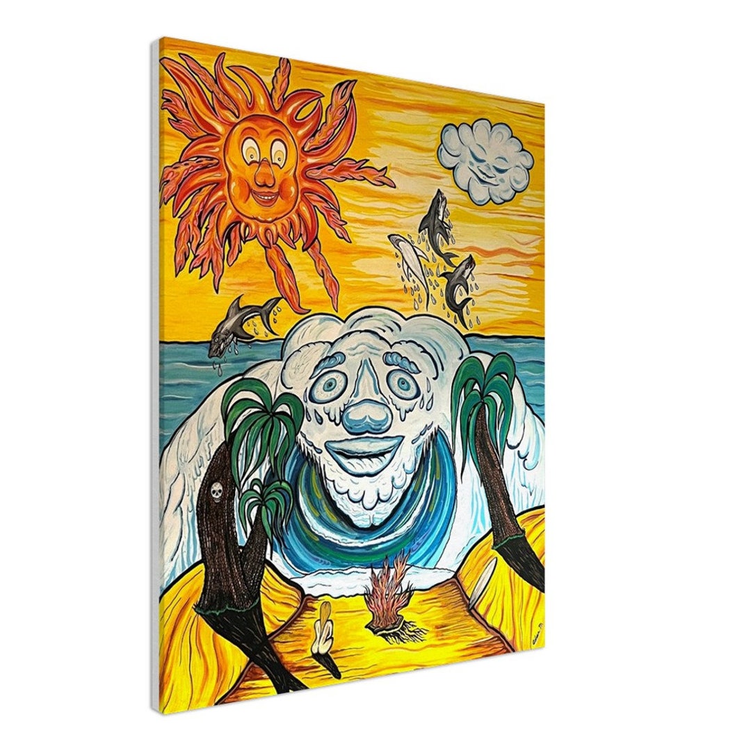 Old Father Surf Time - Art by Adrian - Canvas - Etsy