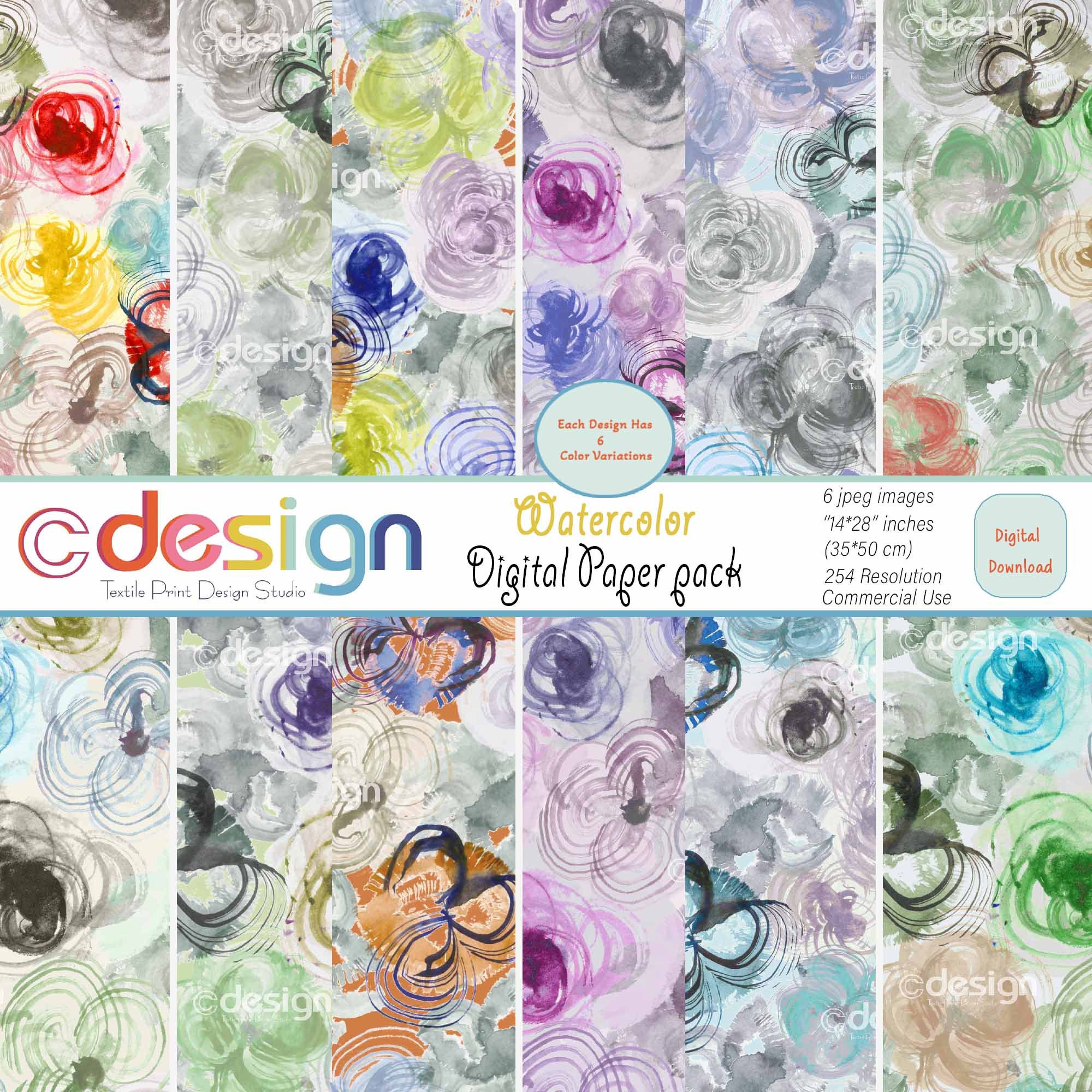 Watercolor Floral Digital, Watercolor Pattern, Digital Paper, Download ...