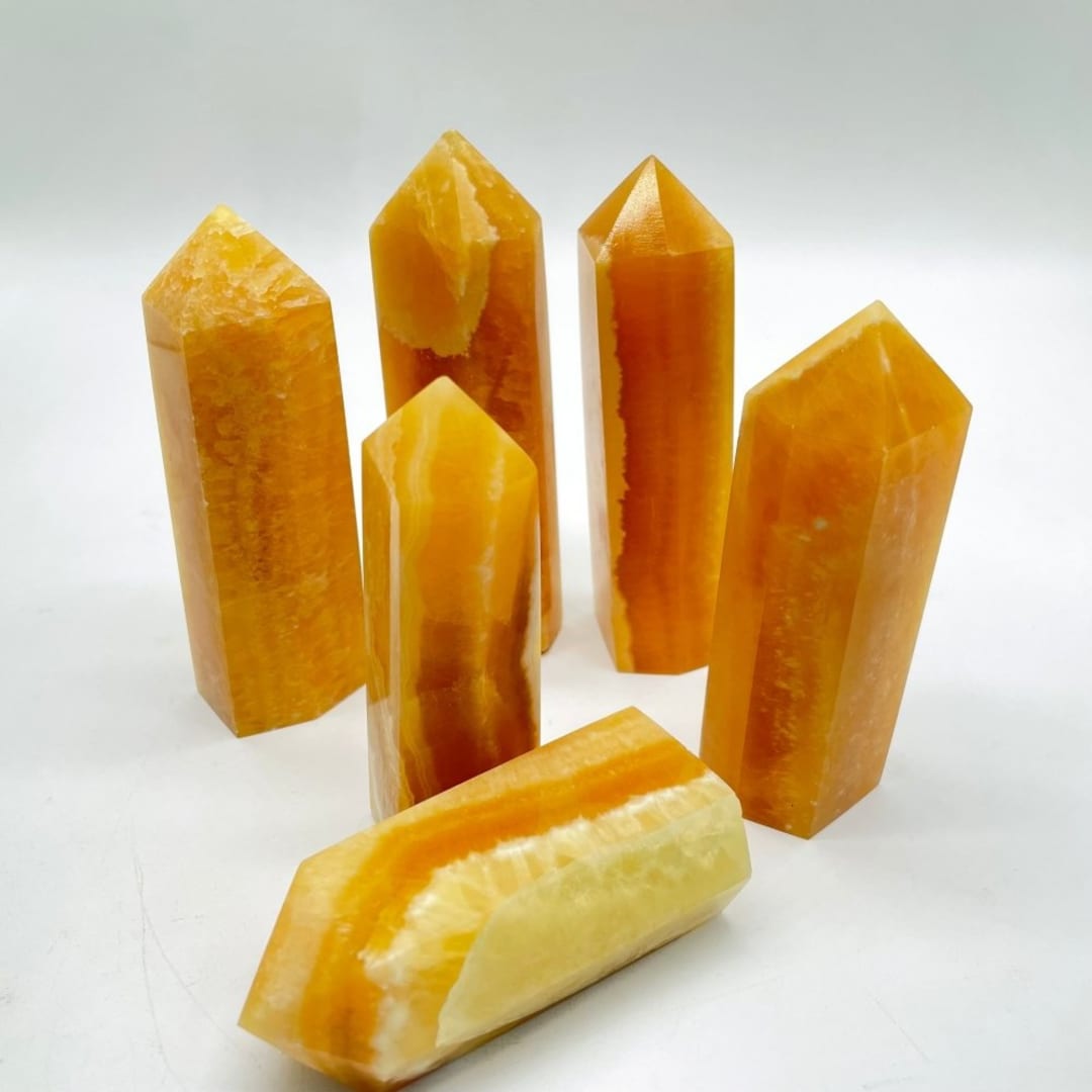 Fat Yellow Calcite Tower, Fat Yellow Calcite Point, Yellow Calcite ...