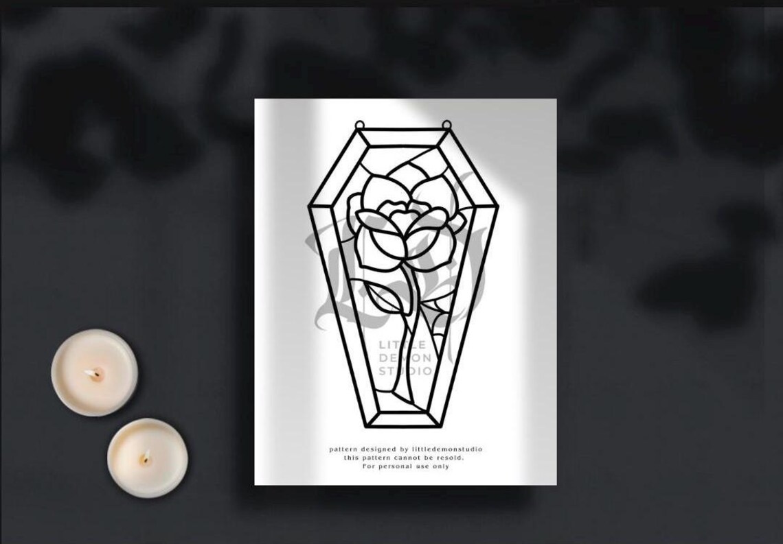 Goth Rose Stained Glass *PATTERN* - Etsy