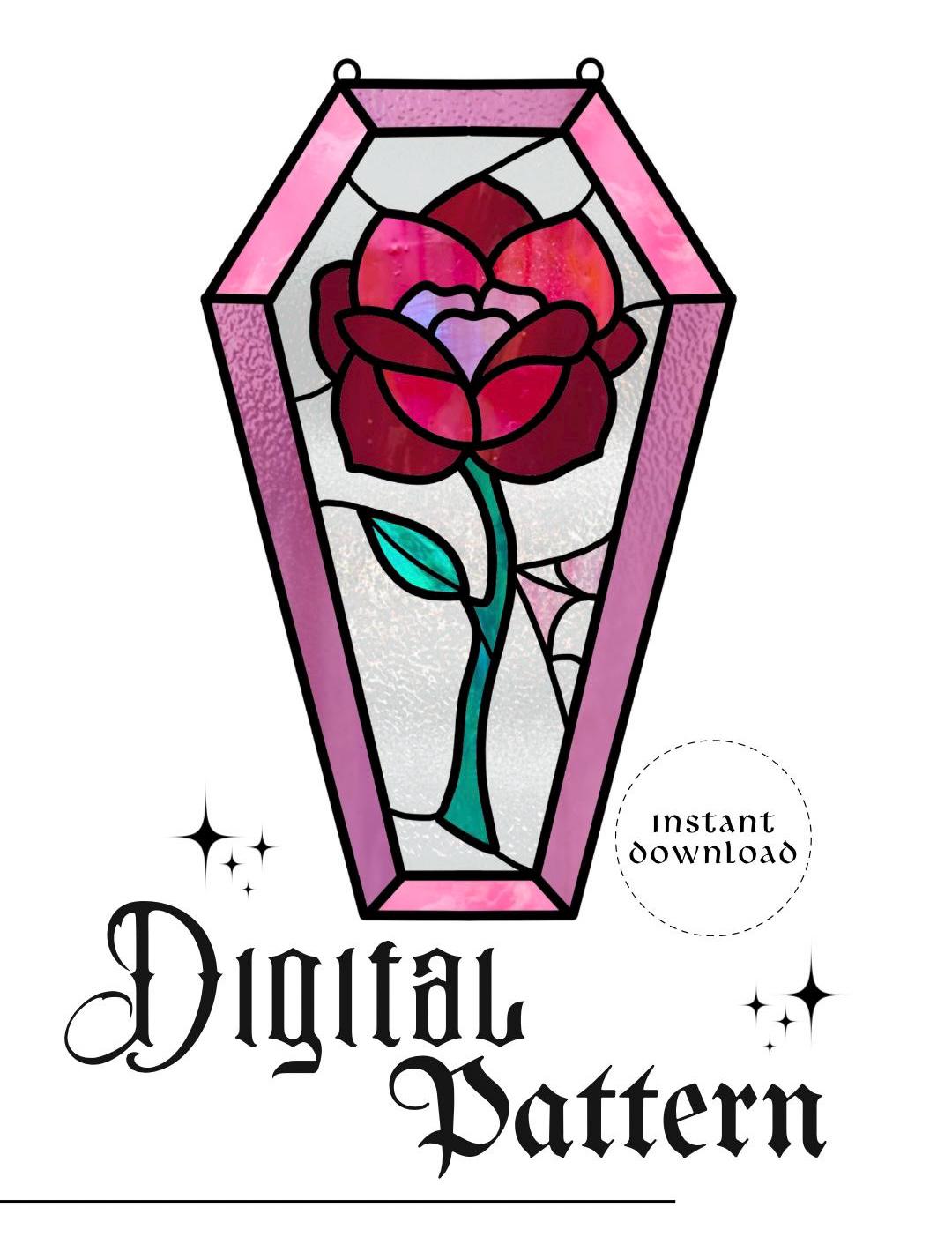 Goth Rose Stained Glass *PATTERN* - Etsy