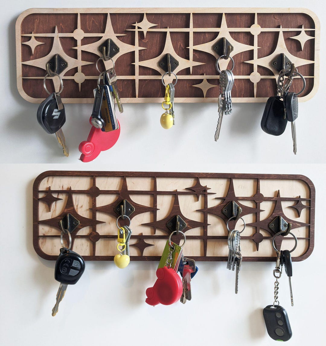 MCM Wall Key Holders & Key Hooks, Mid Mod Keyholder, Midcentury Modern ...