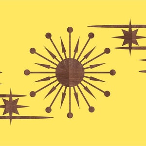 Sun and Stars Wall Decor, Mid-century Modern Large Wall Panel, MCM ...