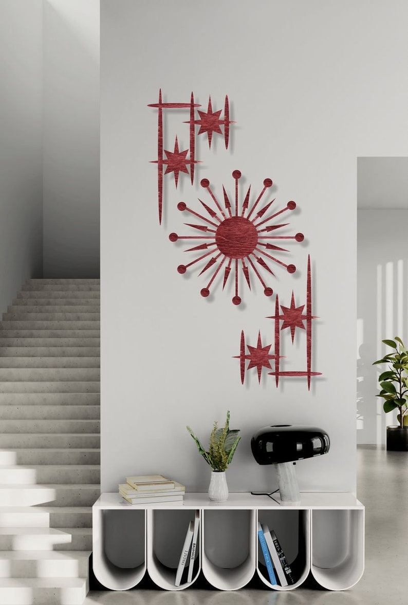 MCM Starbursts Wall Decor, choose Color & Size, Mid-century Modern ...