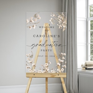 Graduation Party Sign, Floral Graduation Sign, Welcome Graduation Sign ...