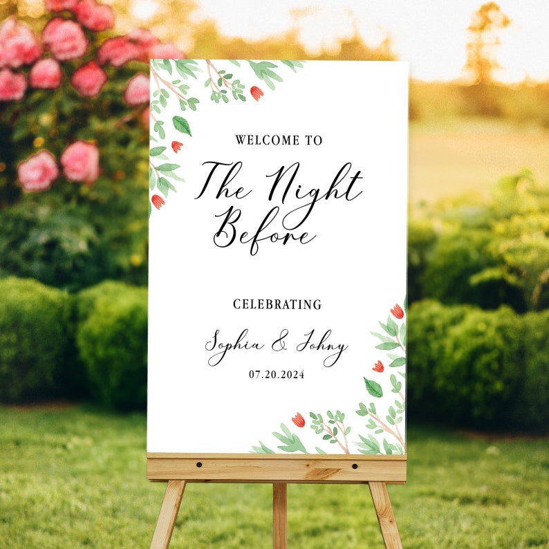 Welcome to the Night Before Sign, Wedding Rehearsal Sign, the Night ...