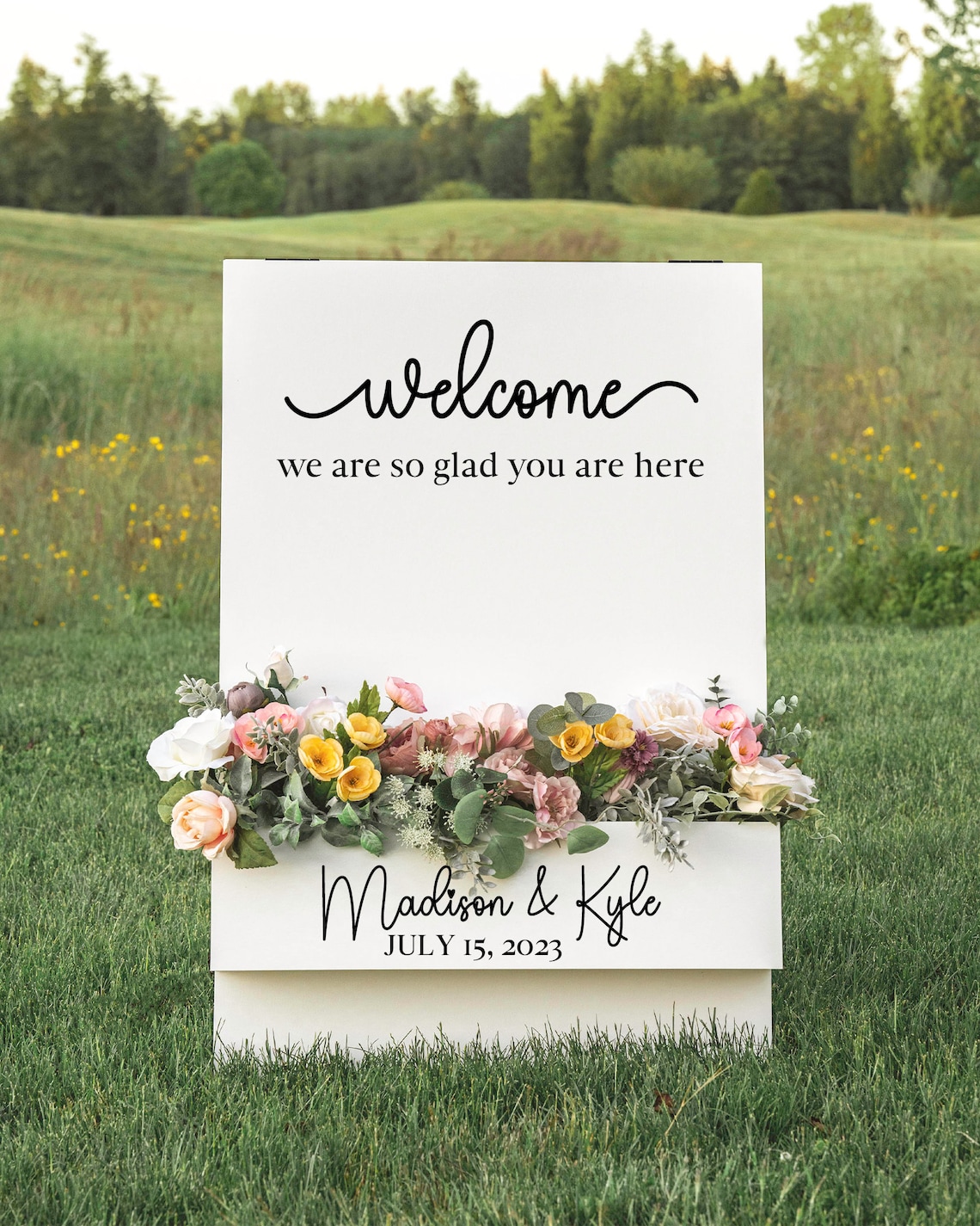 Flower Box Welcome Sign, Wedding Welcome Sign, Flower Box Personalized ...