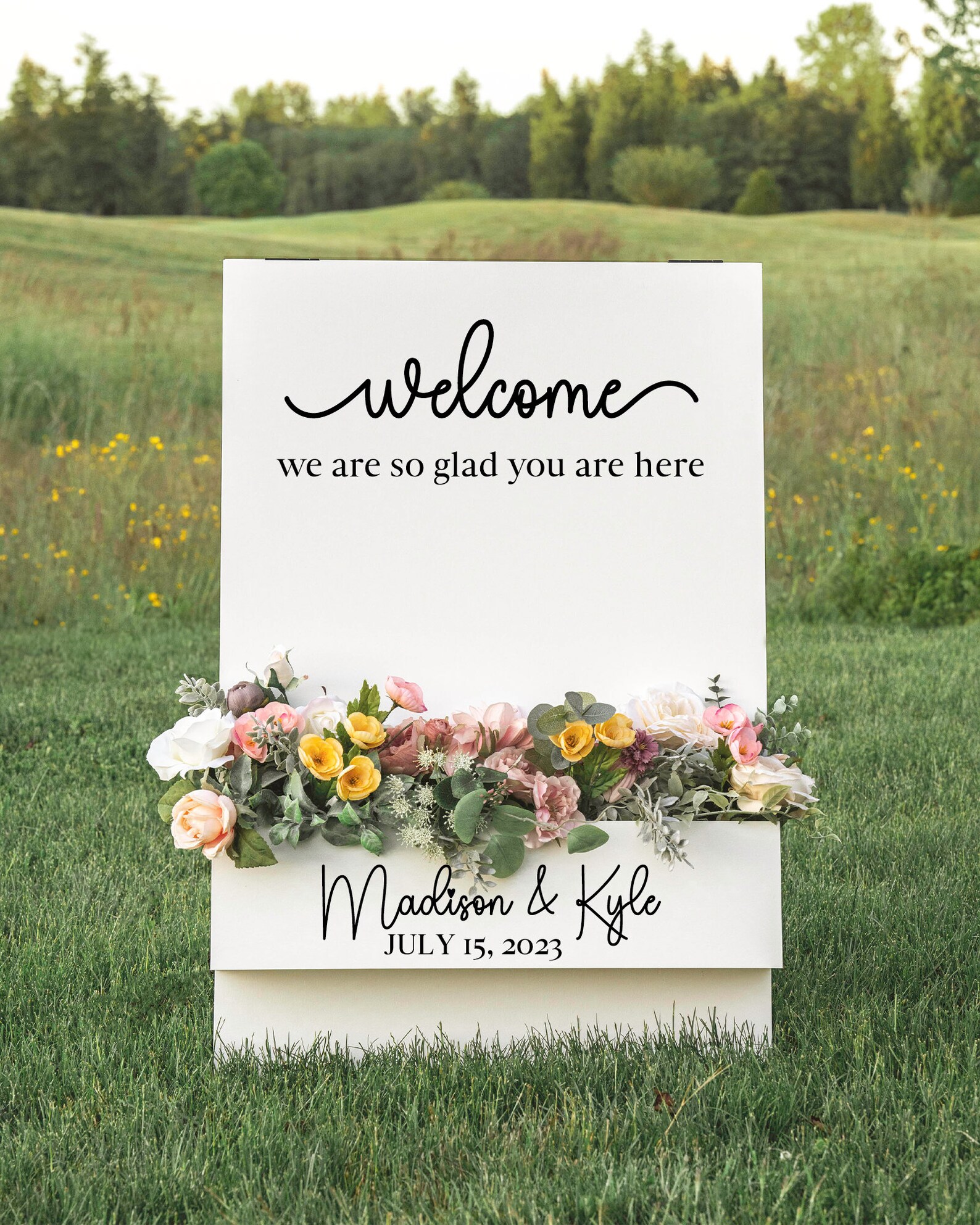 Flower Box Welcome Sign, Wedding Welcome Sign, Flower Box Personalized ...