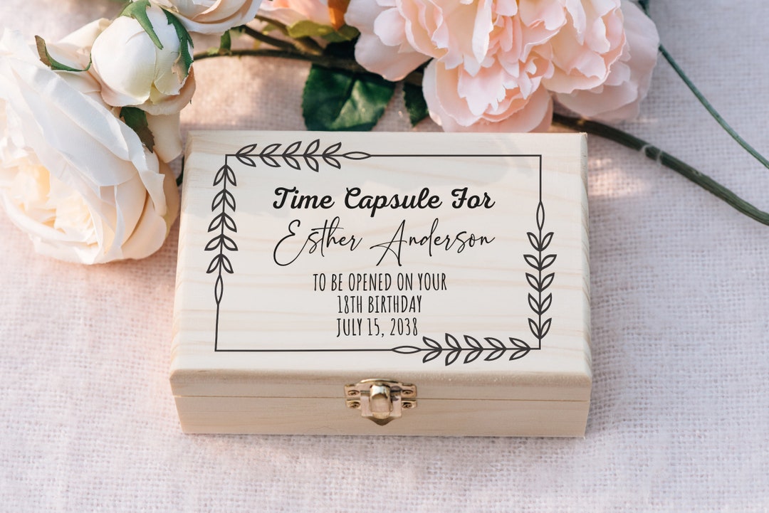Personalized Time Capsule Keepsake Box, Time Capsule First Birthday Box ...
