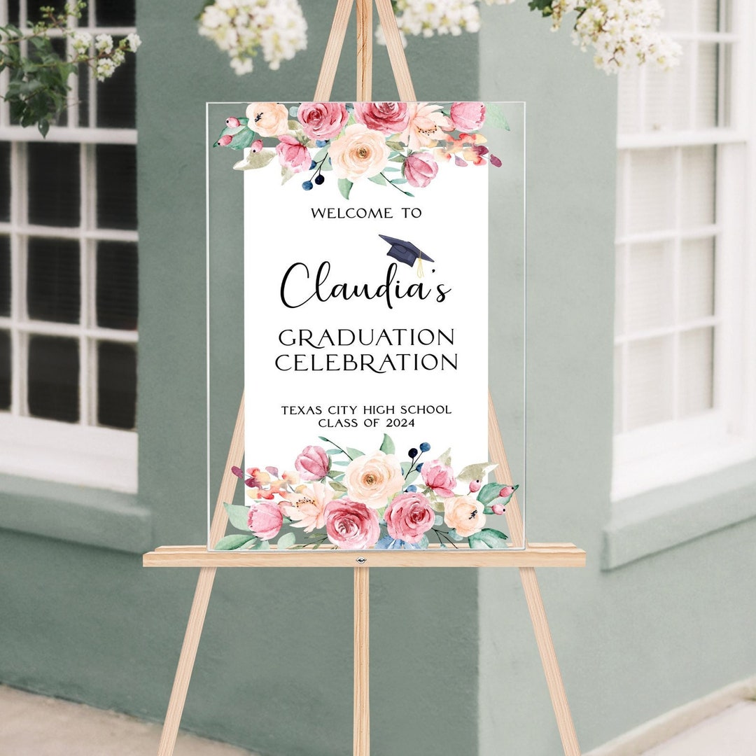 Welcome Graduation Acrylic Sign, Graduation Welcome Sign, Grad Party ...