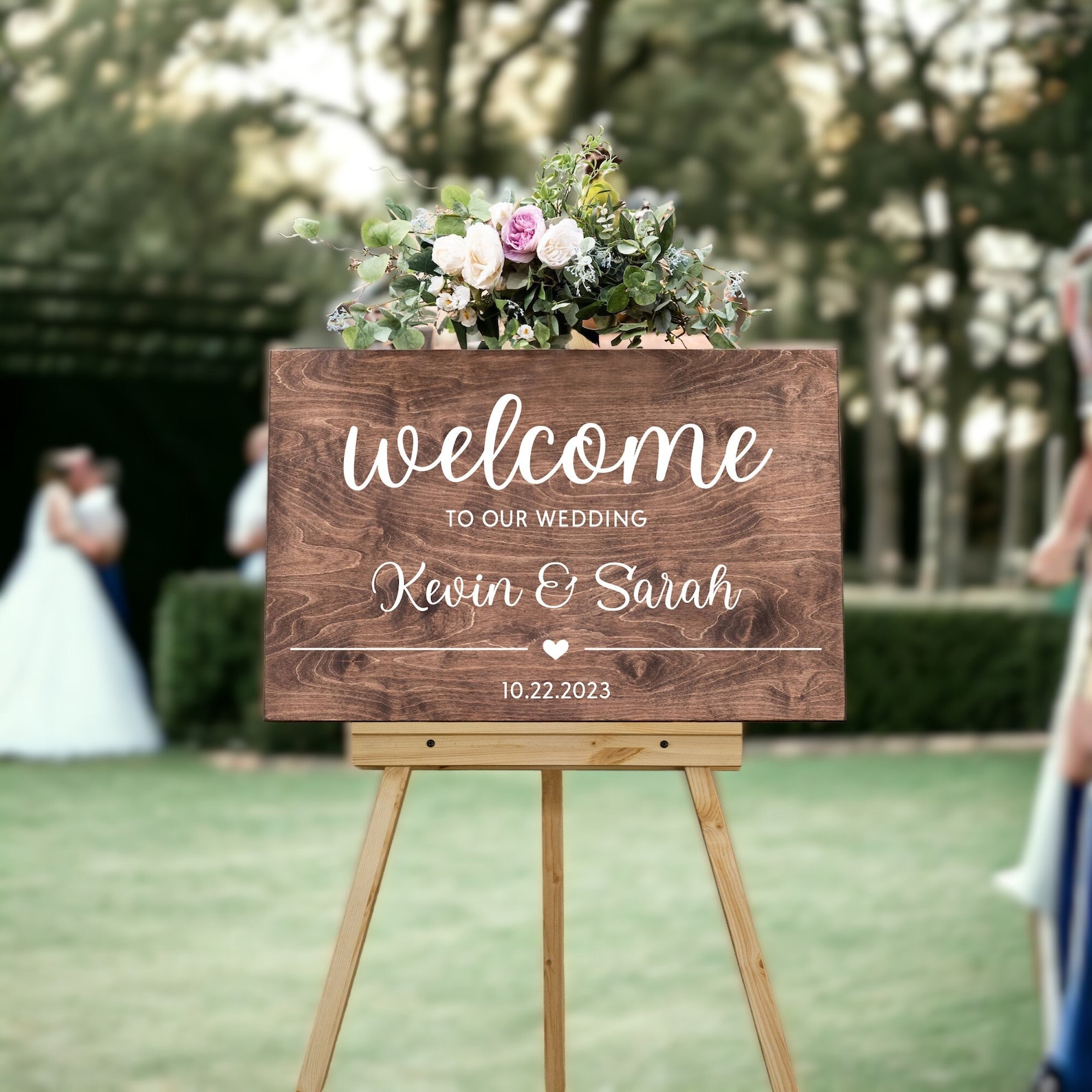 Welcome to Our Wedding Sign, Wood Wedding Sign, Personalized for ...